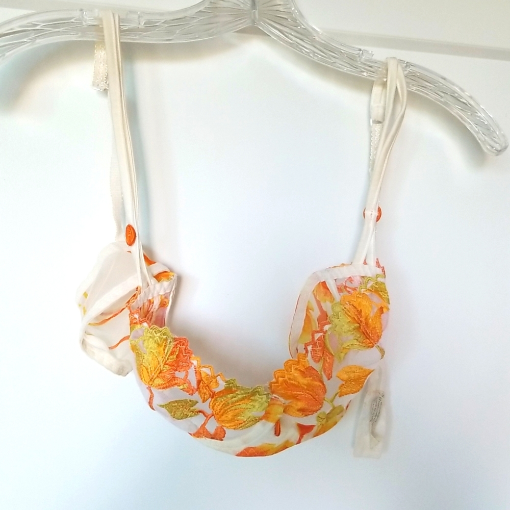 Aubade Orange Gold Tulips Appliques Underwire Bra Siz… - Gem